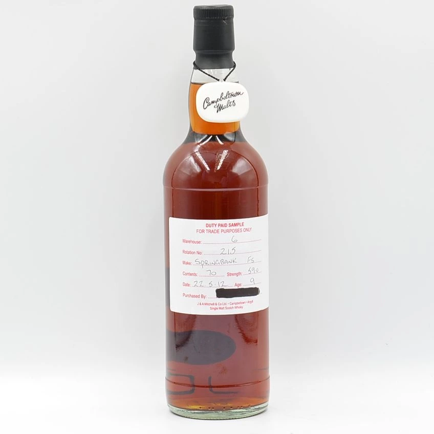 Buy Springbank 9 Year Old Single Malt Duty Paid Sample 2012